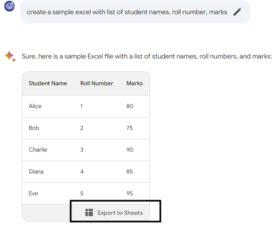 The Working Steps to Create Excel Sheets with Google Bard AI