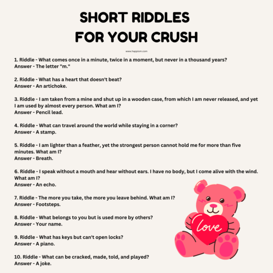 101 Short Love Riddles to Impress Your Crush