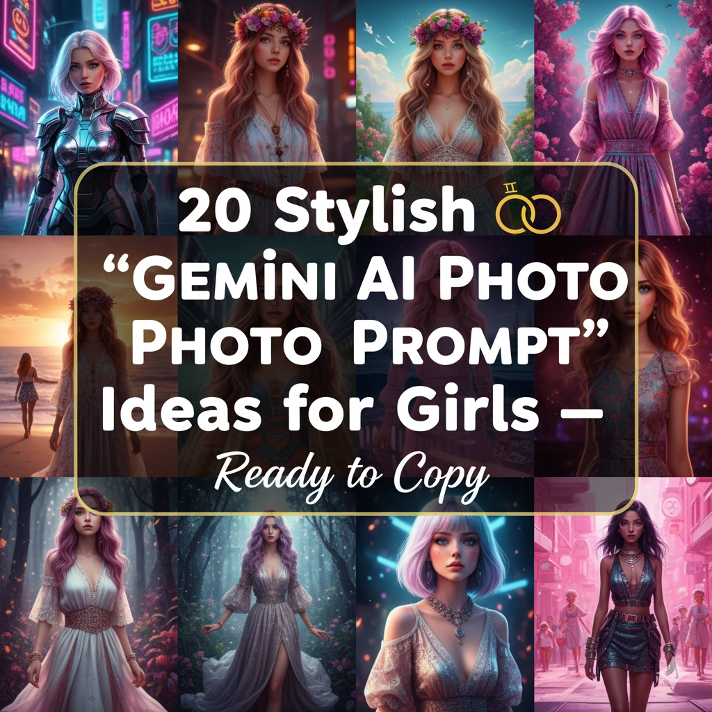 20 Stylish “Gemini AI Photo Prompt” Ideas for Girls — Ready to Copy